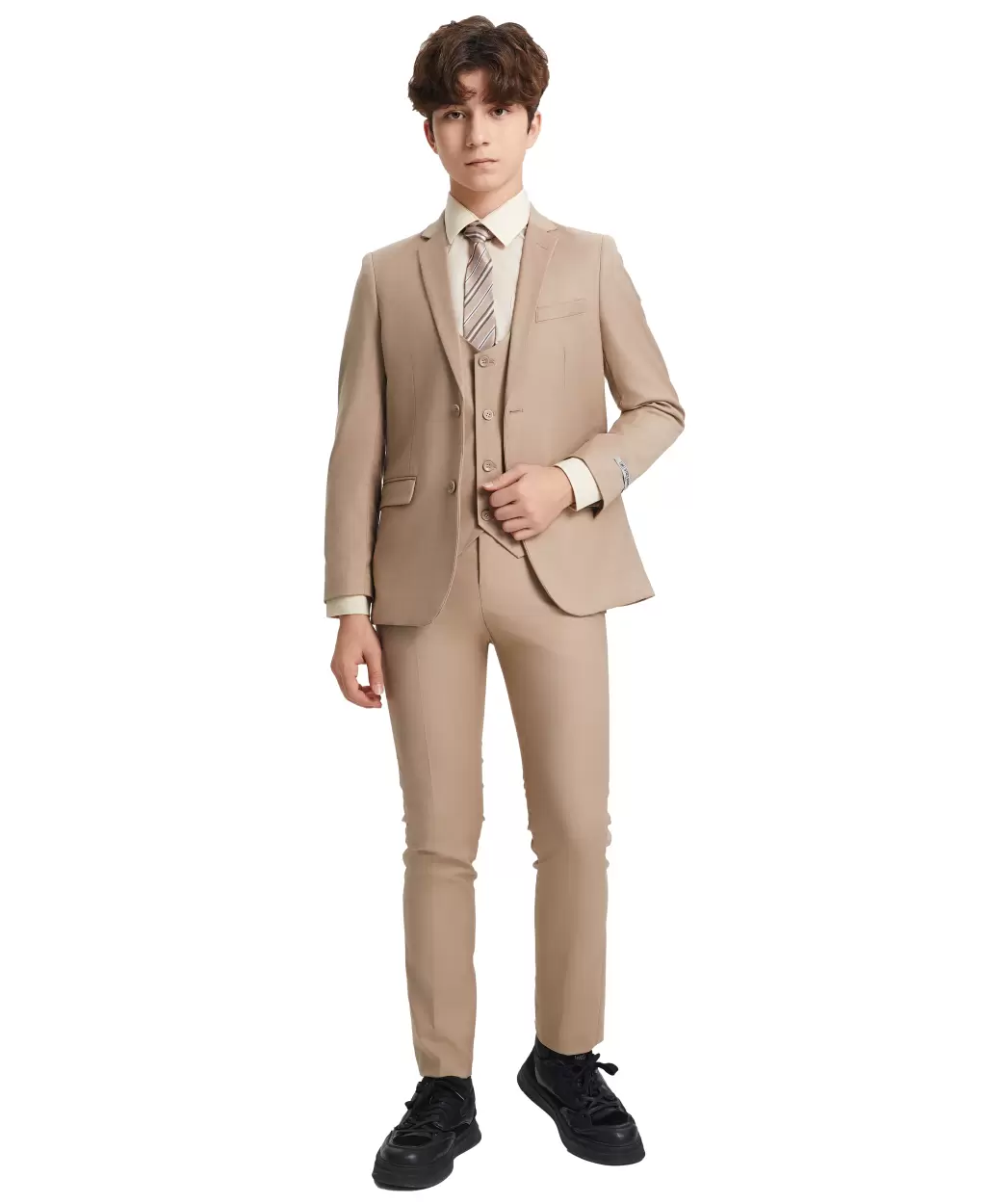 Stacy Adams 5pc Boys Suit, Medium Tan | Quinceañera Suits