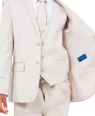 Perry Ellis Slim Fit Boys Suit 5-Piece Set (Sizes 2-20), Tan ...
