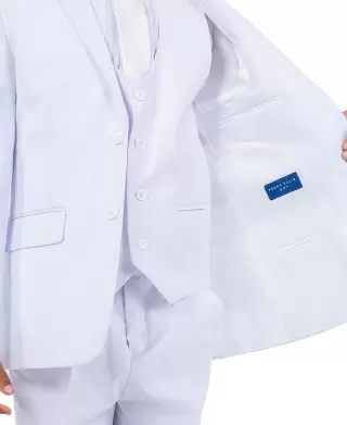 Perry Ellis Slim Fit Boys Suit 5-Piece Set (Sizes 2-20), White ...