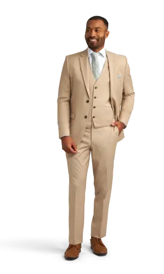 Khaki Stretch Suit Separates | Quinceañera Suits
